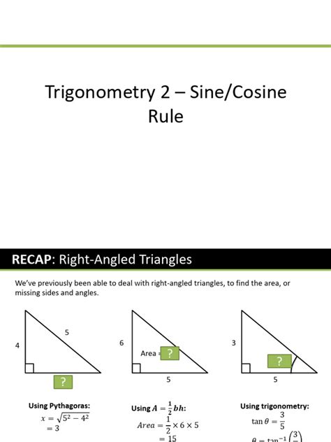 Gcse Trigonometry2sinecosinerule Download Free Pdf Trigonometric Functions Triangle