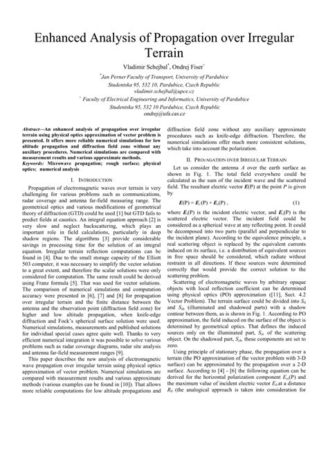 Pdf Enhanced Analysis Of Propagation Over Irregular Terrain