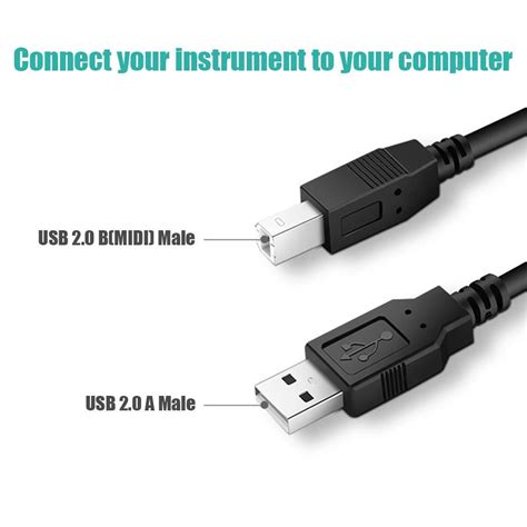Ancable 1M USB B MIDI Cable For Instruments Compatible With Piano Midi Controller Midi