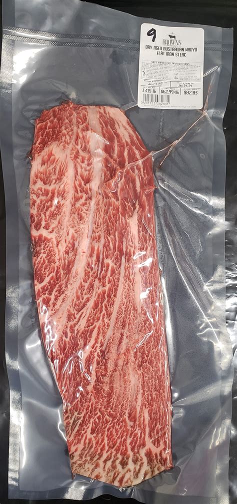 Dry Aged Australian Wagyu Flat Iron Steak 9 Browns Top Shelf Meats