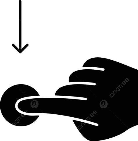 Vertical Scroll Down Gesture Glyph Icon Swipe Screen Badge Vector Swipe Screen Badge Png And