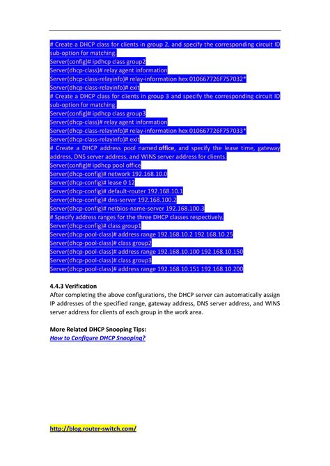 dhcp snooping option 82 configuration pdf