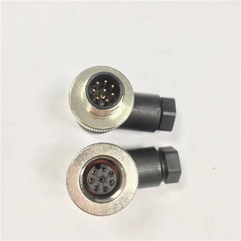 M12航空插头插座4芯5芯8芯12针公头直孔母头传感器连接器防水接头虎窝淘