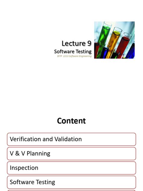 lecture 9 software testing pdf software testing unit testing