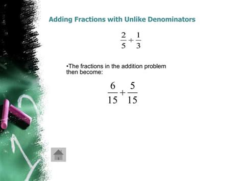 Adding Fractions With Unlike Denominators PPTX