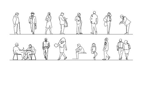2d View CAd Blocks Of People Layout Autocad File
