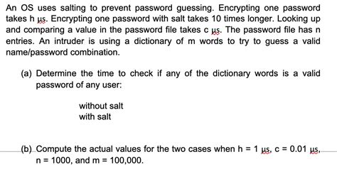 Solved Iv Salted Passwords Recall Password Protection