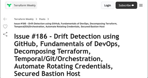 Terraform Weekly Issue 186 — Drift Detection Using Github Fundamentals Of Devops Decomposing