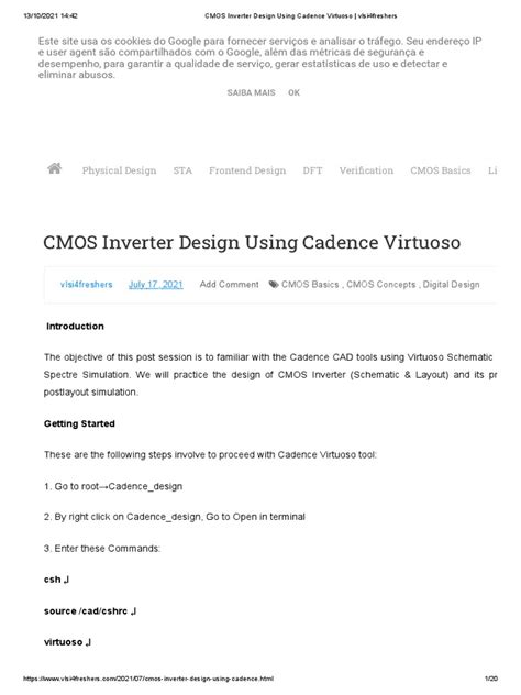 Cmos Inverter Design Using Cadence Virtuoso Vlsi4freshers Pdf Arquitetura De Computadores