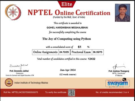 Gohel Hardik M On Linkedin Python Programming Learning Nptel