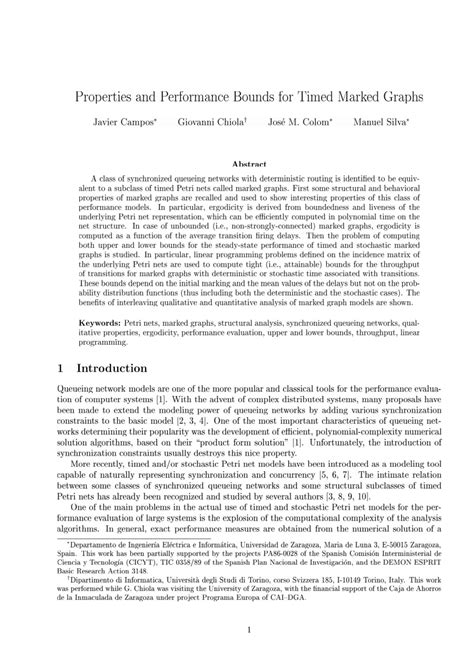Pdf Properties And Performance Bounds For Timed Marked Graphs