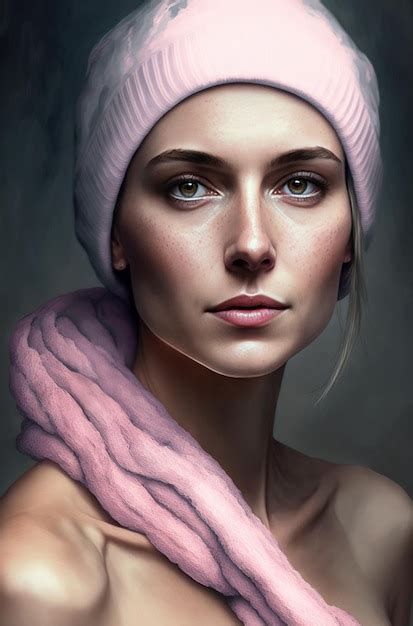 Premium Ai Image Generative Ai Illustration Of Portrait Of Very Pretty Young Girl With Pink Hat