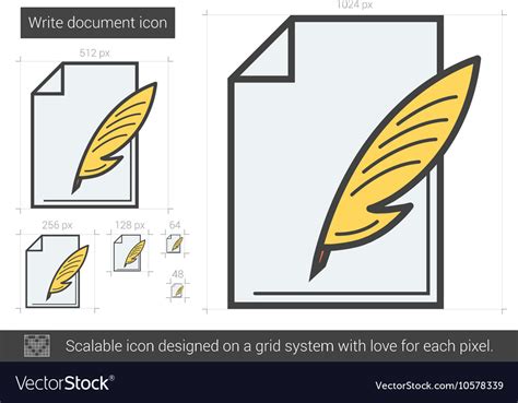 Write Document Line Icon Royalty Free Vector Image