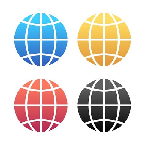 Free Vector Globe Grid Gradient Multiple Colours Set