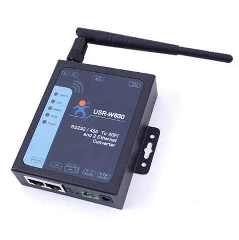USR W630 이더넷 직렬 RS232 RS485 WiFi 변환기 서버 Modbus RTU Modbus TCP RJ45 2
