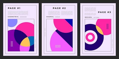 Premium Vector Colorful Geometric Shapes Portrait Background Template Copy Space Set 3