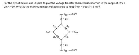 Solved For The Circuit Below Use Ltspice To Plot The
