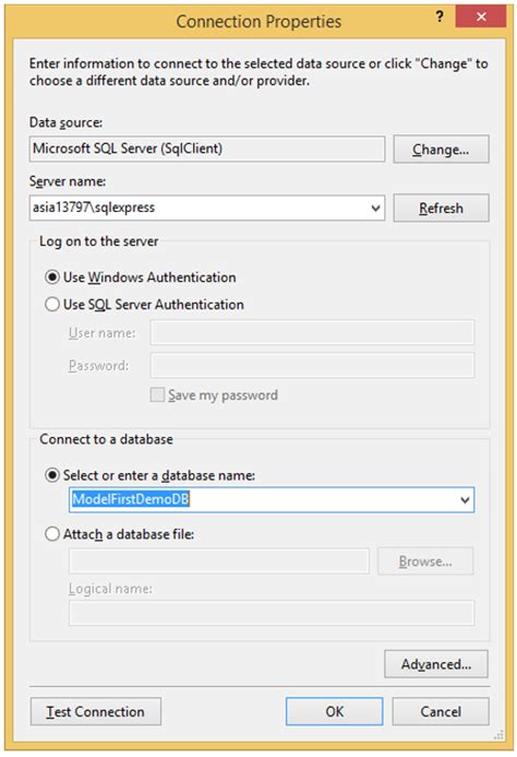 Entity Framework модель первого подхода