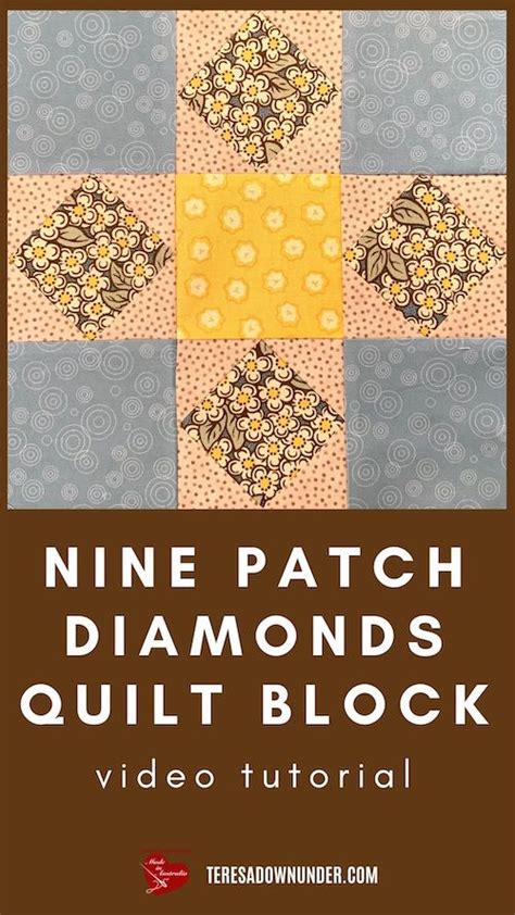 Nine Patch Diamonds Quilt Block Video Tutorial Sewn Up