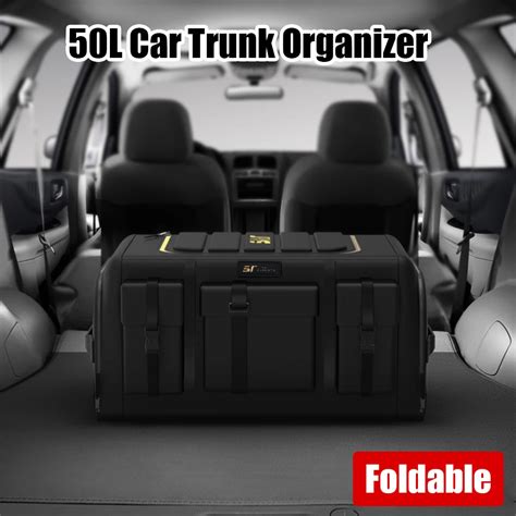 차량 트렁크 정리함 옥스포드 천 접이식 트렁크 수납 포켓 세단 Suv 자동차 정리함 가방 50l Aliexpress