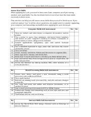 Worksheet 3 Computer Skills Self Assessment Exercise ECS061 Computer Skills Self Assessment
