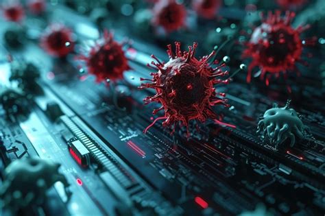 Premium Photo A Computer Motherboard Is Covered In Red And Black