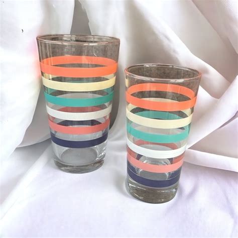 Fiestaware Dining Vintage Striped Fiestaware Glasses 2 Poshmark