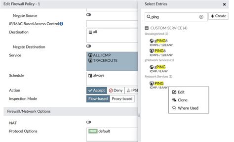 My Network Security Journal Create A Custom Icmp Service In A