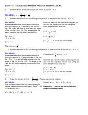 Calculus I Chapter Practice Exam Solutions Course Hero