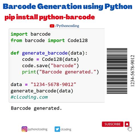 Barcode Generation Using Python Youtube