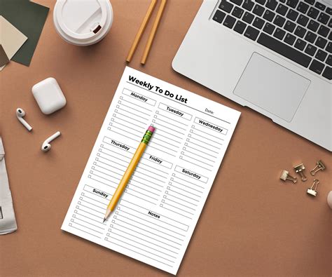 Weekly Task List Printable Template Sun Mon Starts Weekly Task List Productivity Planner Etsy