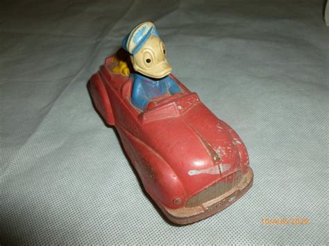 Antique Walt Disney Prod Sun Rubber Co Donald Duck Convertable Car