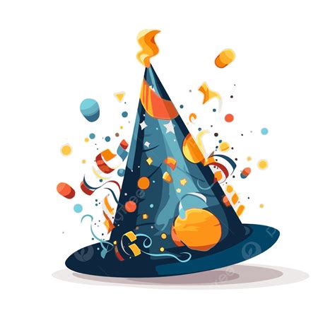 Birthday Hat Vector Sticker Clipart Party Party Hat With Colorful