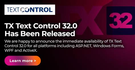 Björn Meyer On Linkedin Tx Text Control 320 Has Been Released