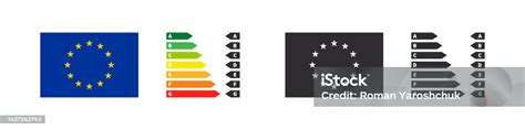 유럽 연합의 에너지 효율 배지 에너지 효율 등급 에너지 효율 화살표 벡터 그림 개념에 대한 스톡 벡터 아트 및 기타 이미지 개념 건물 외관 건설 산업 Istock