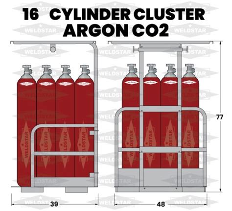 90 Argon 10 Carbon Dioxide 16t High Pressure Steel Hps Cga 580