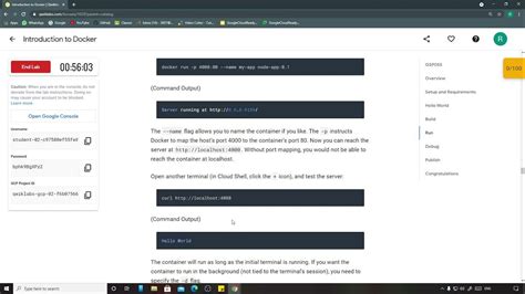 Introduction To Docker Qwiklabs Gsp055 Youtube