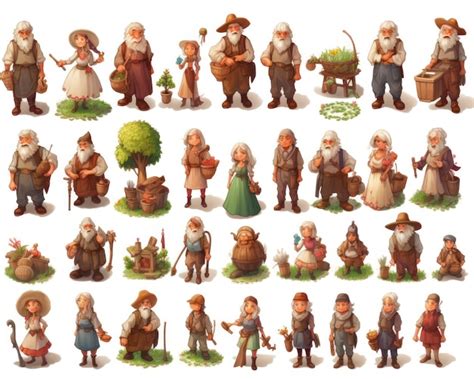 Premium Photo Game Character Sprite Sheet Of Npc Illustration