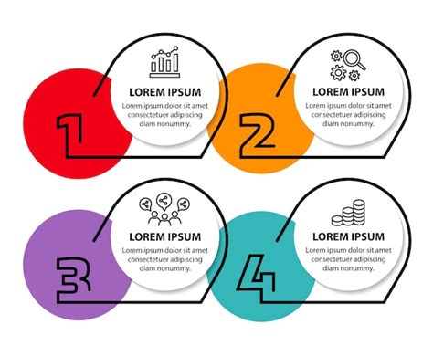 4 단계 인포그래픽 플로우 차트 디자인 템플릿 무료 벡터