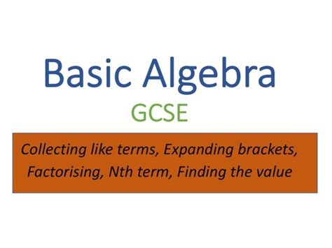 Basic Algebra Variation Gcse Teaching Resources