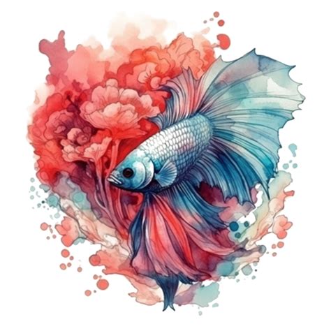 Watercolor Painting Of Betta Fish 22832948 Png