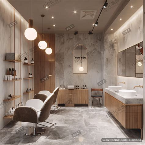 Ai创作图简约理发店 日系美发店 理发店空间设计 理发店美发店美容店 吹剪发理发店设计 理发店店铺 美发店设计 美发店店铺风格 理发店效果图