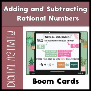Adding And Subtracting Rational Numbers Digital Activity TPT