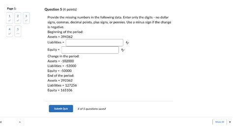 Solved Provide The Missing Numbers In The Following Dat
