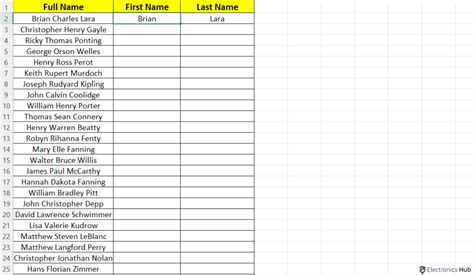 how do i separate names in excel
