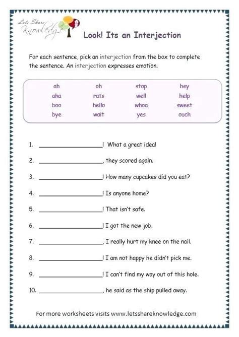 Conjunctions And Interjections Worksheets 7th Grade Conjunction Worksheets