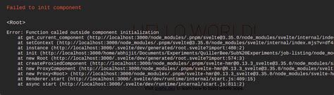 svelte gives error function called outside component initialization only in dev build