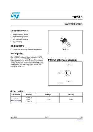 TIP C Datasheet And Replacement Transistor Equivalent Finder Cross Reference AllTransistors Com