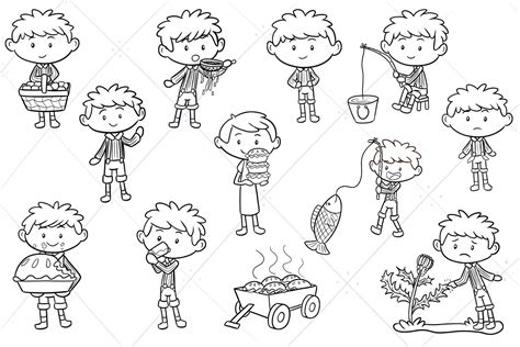 Simple Simon Digital Stamps Graphic By Keepinitkawaiidesign · Creative