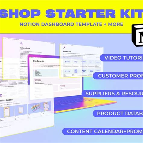 Notion Template Ecommerce Dashboard Etsy